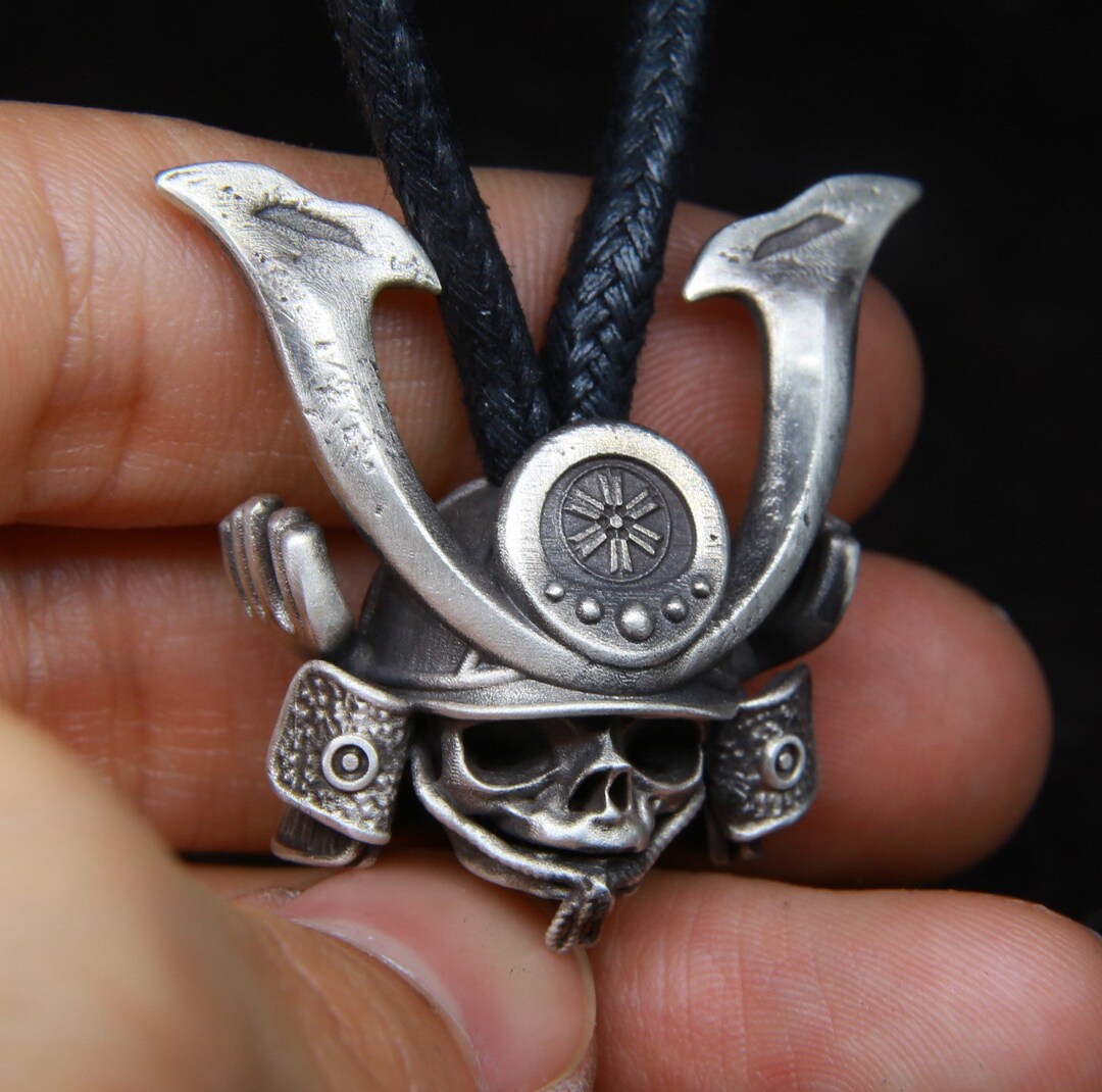 Japanese Samurai Skull Silver Pendant Ninja Samurai Charm Pendant ...