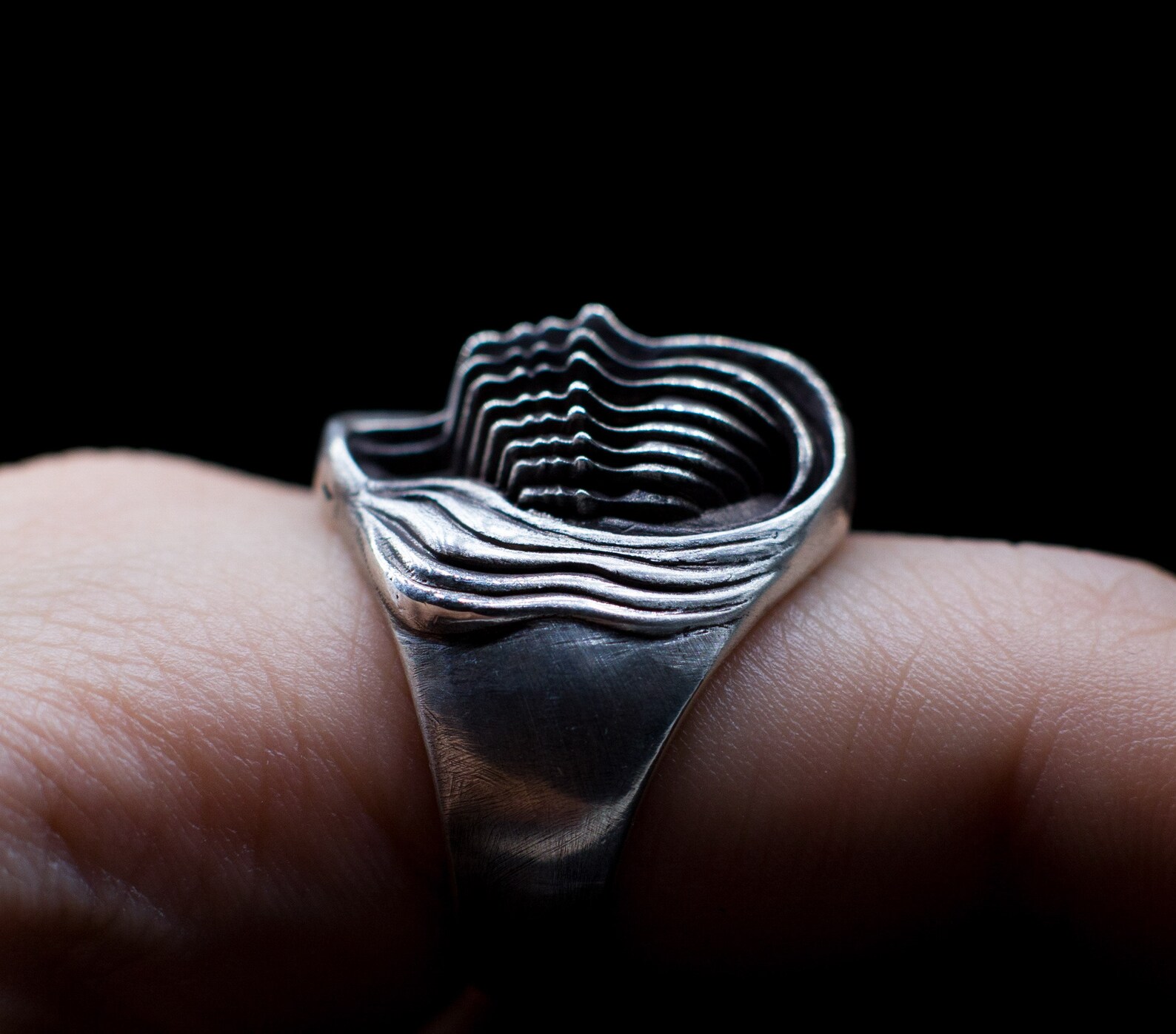 Faces Art Ring Handmade Oxidized Solid Silver Ring Artwork - Etsy
