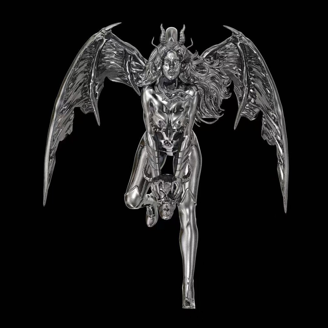Devil Demon Lilith Silver Pendant Lilith Silver Figure Gothic Wings ...