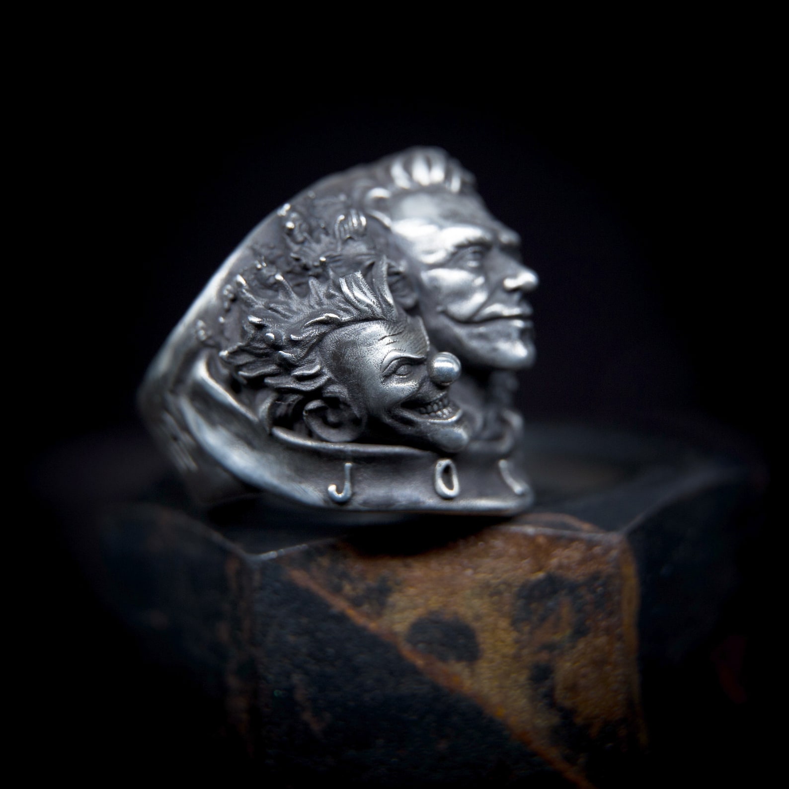 Joker Silver Ring Clown 5 Joker Faces Ring Craft Handmade Ring - Etsy