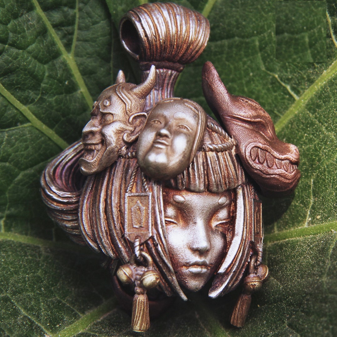 Onmyoji Face Reiki Handmade Pendant Mask of Reiki Handmade - Etsy