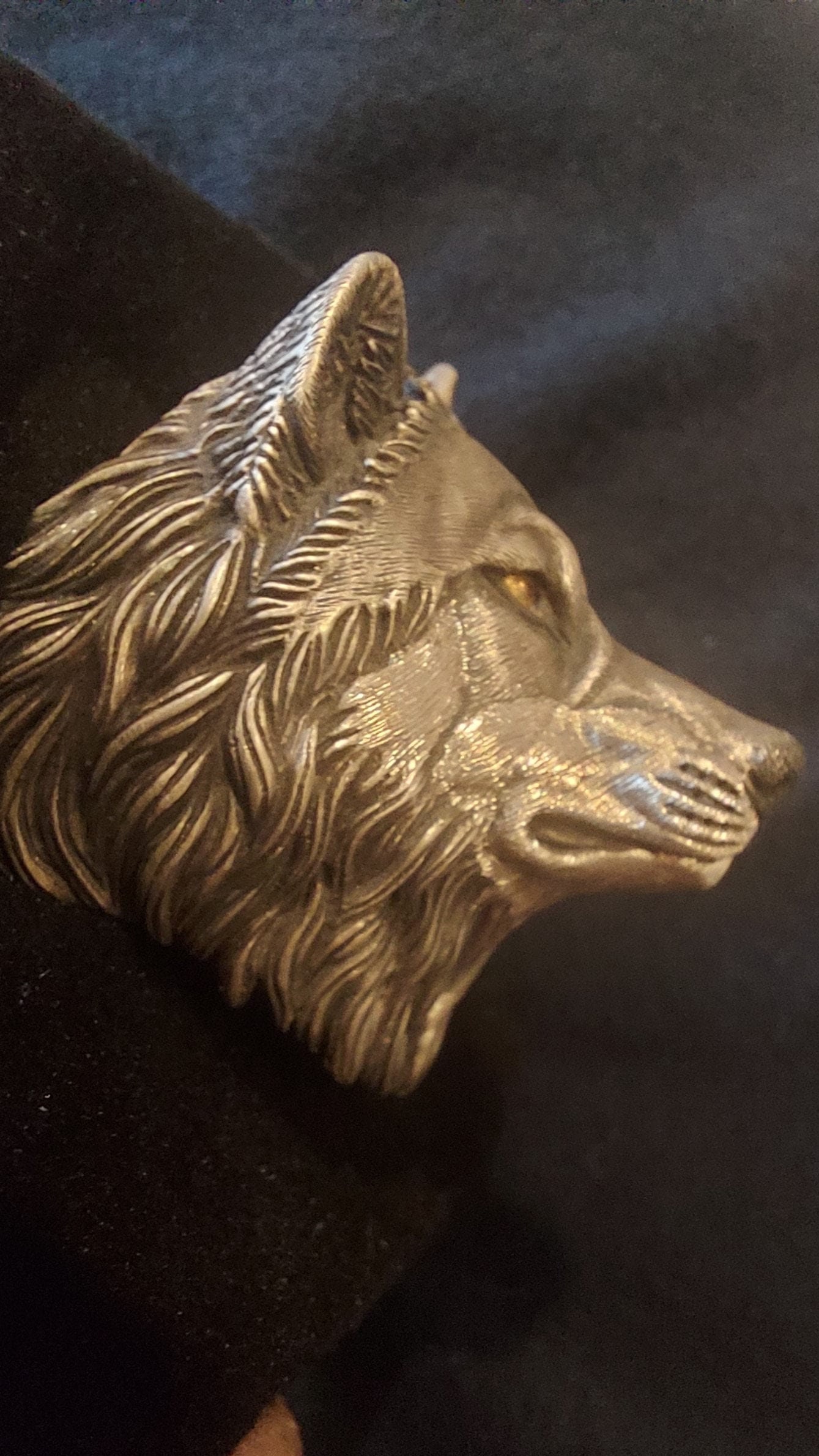 Large Leader Wolf Ring Chunky Wolf Head Ring Gothic Ring Rock Biker ...