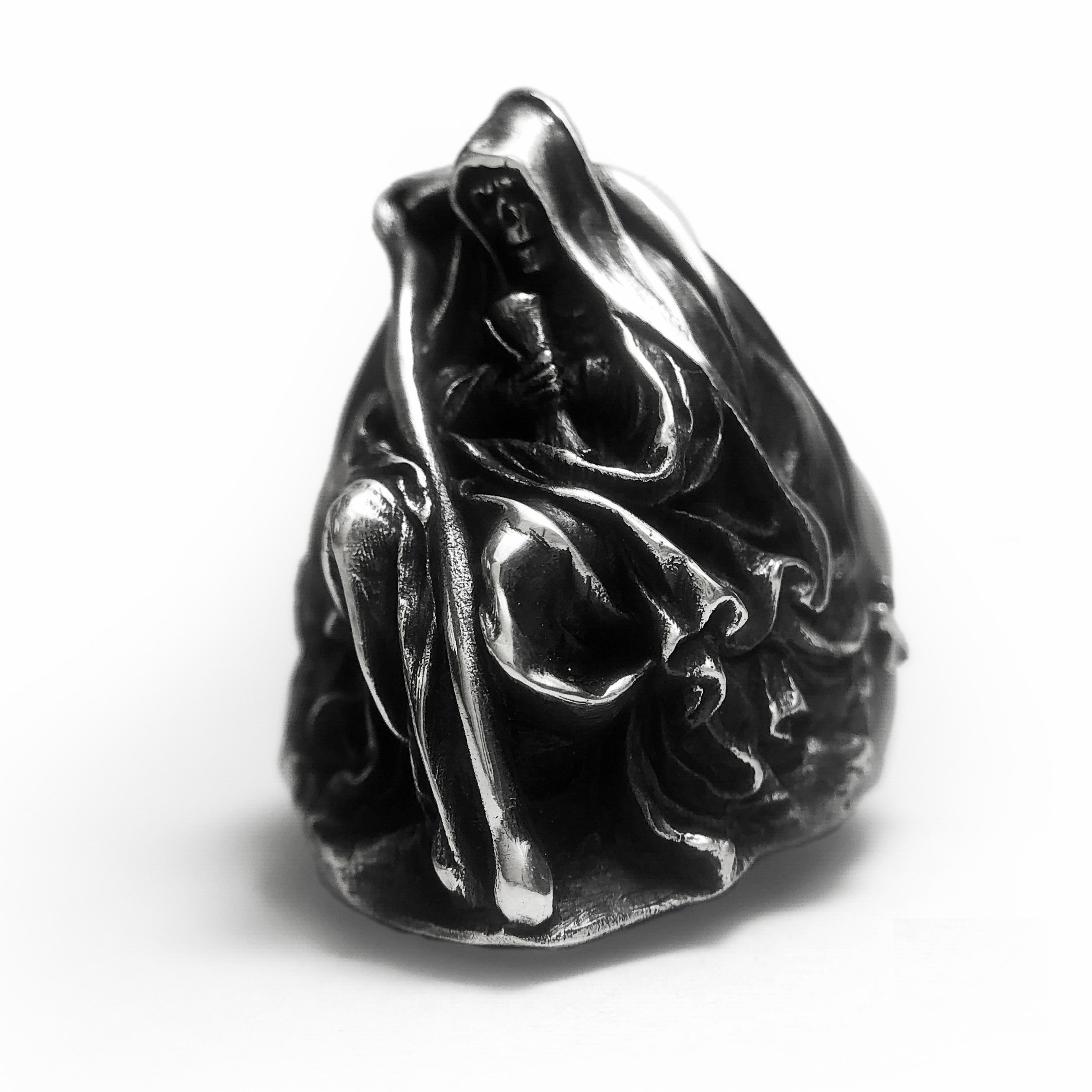 Skull Cross Ring Grim Reaper Ring Pure Solid Silver Skull Ring - Etsy UK