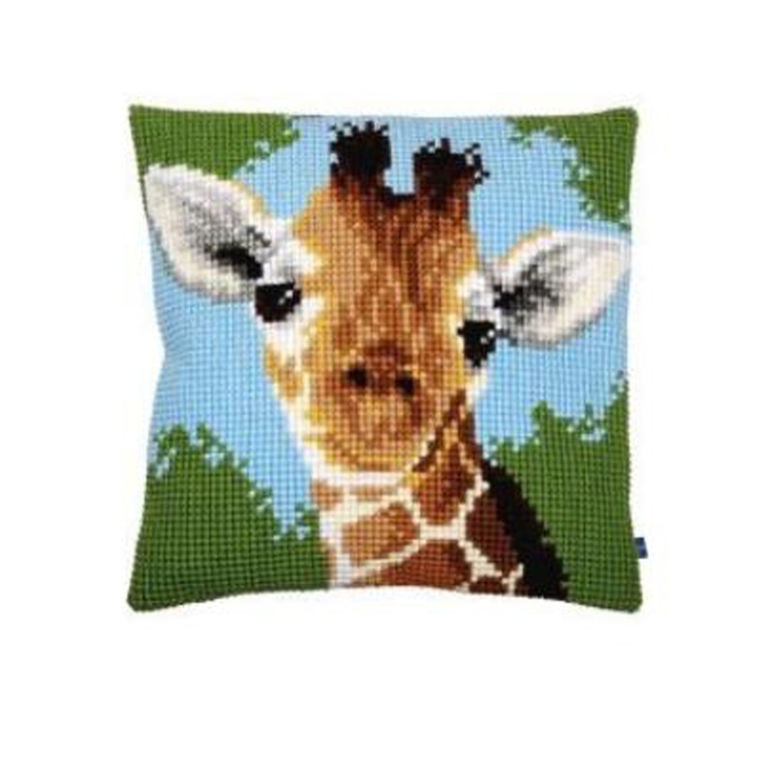 Dierlijke giraffe Haak haak kussen DIY kruissteek kit grootte - Etsy ...