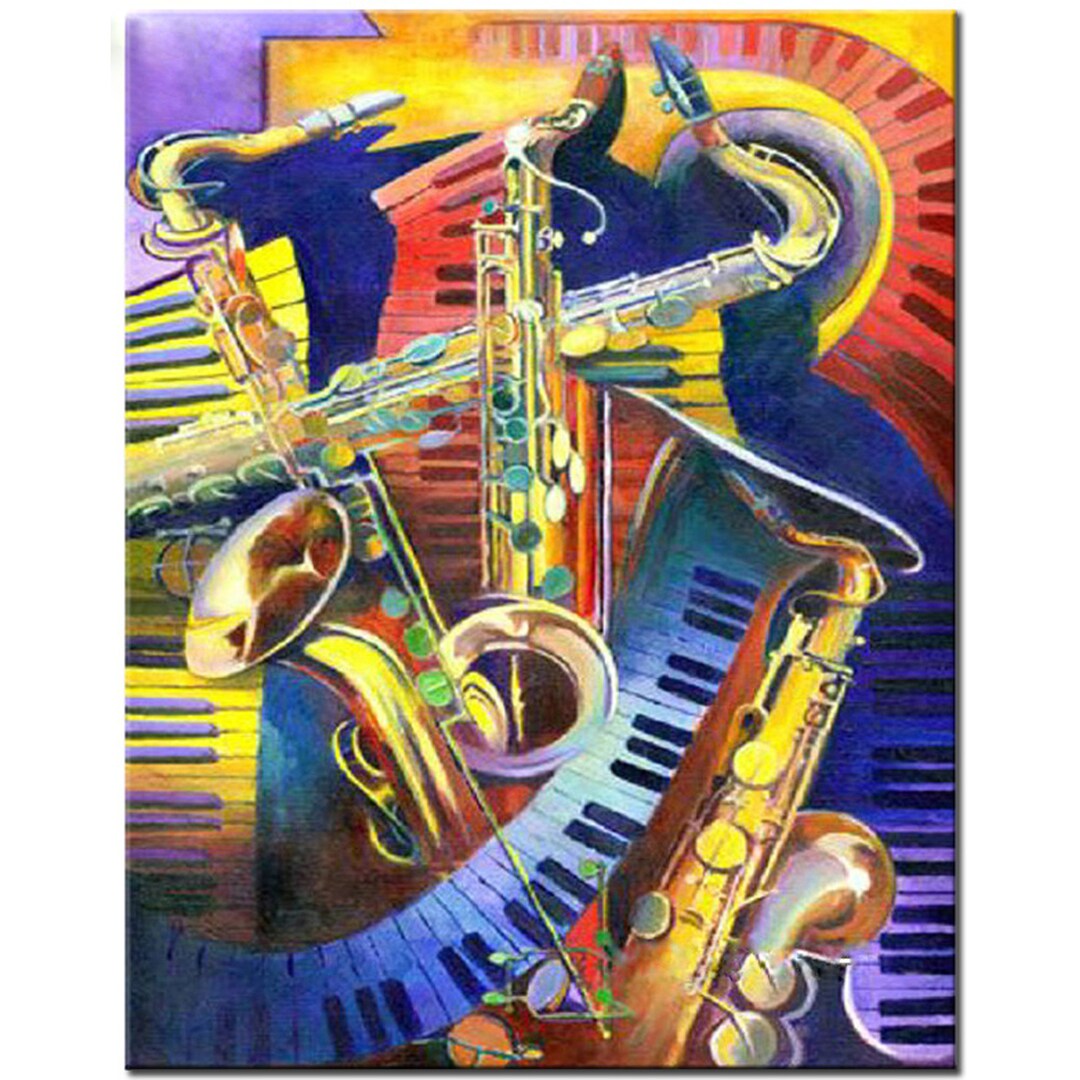 Full 'square' and 'round' Resin Diamond Painting Musical Instrument ...