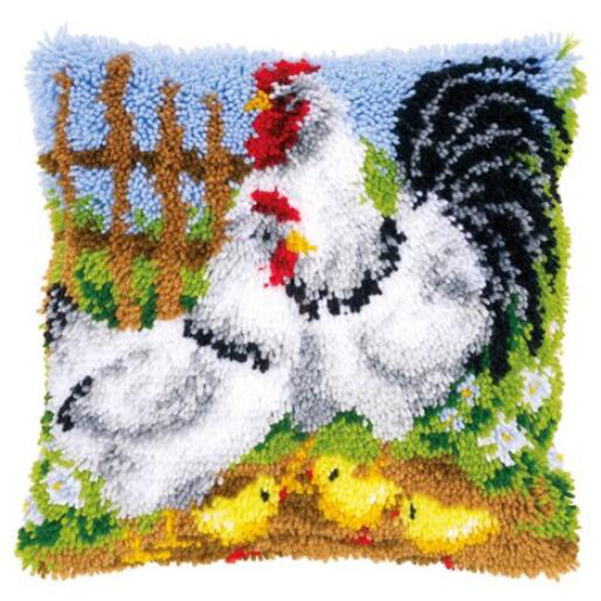 Animal Rooster Latch Hook Pillow DIY Cross Stitch Kit Size - Etsy