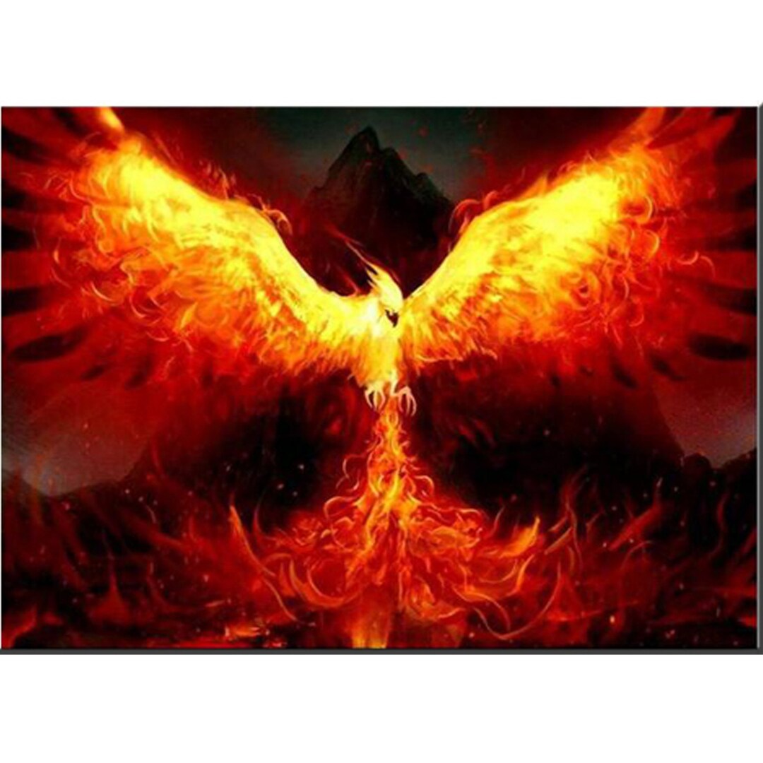 5D Diy Diamond Painting Cross Stitch Fire Phoenix Home Decor Full Resin ...
