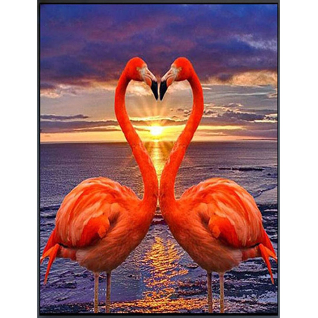 DIY 'square' and 'round' Diamond Painting Flamingo Lover Diamond ...