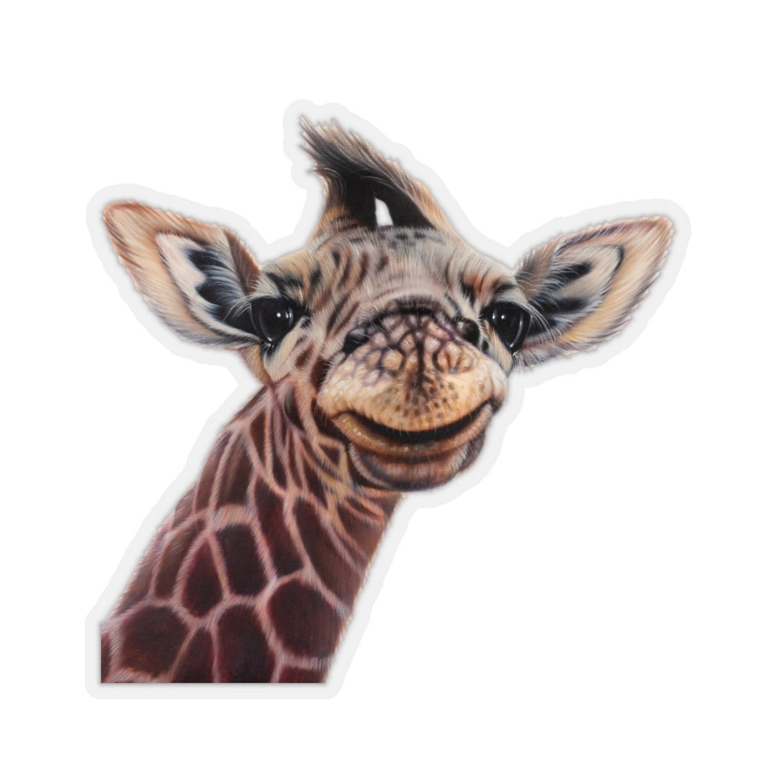 Smiling Giraffe Kiss-Cut Stickers cute giraffe sticker | Etsy