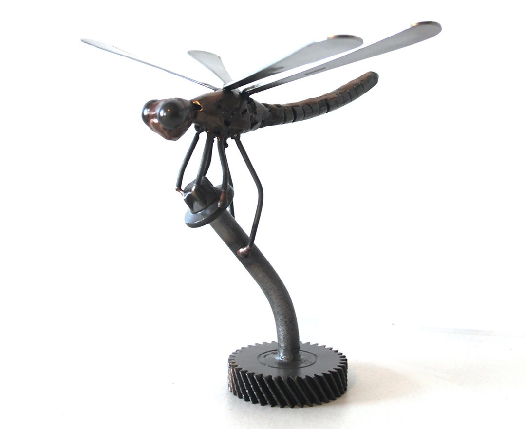 Welded Metal Dragonfly Sculpture: Nuts, Bolts, Gears Art - Etsy