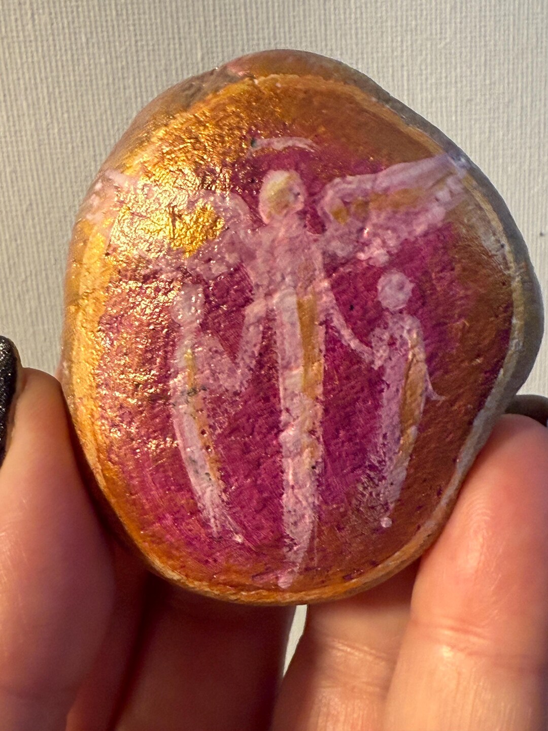 Hand Painted Angel Guide Pocket Pebble - Spiritual Art Gift, Unique ...
