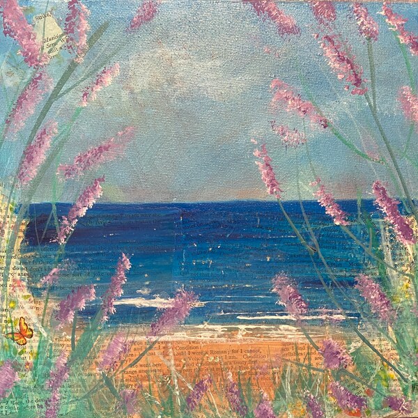 Mixed Media Beach Painting - Etsy