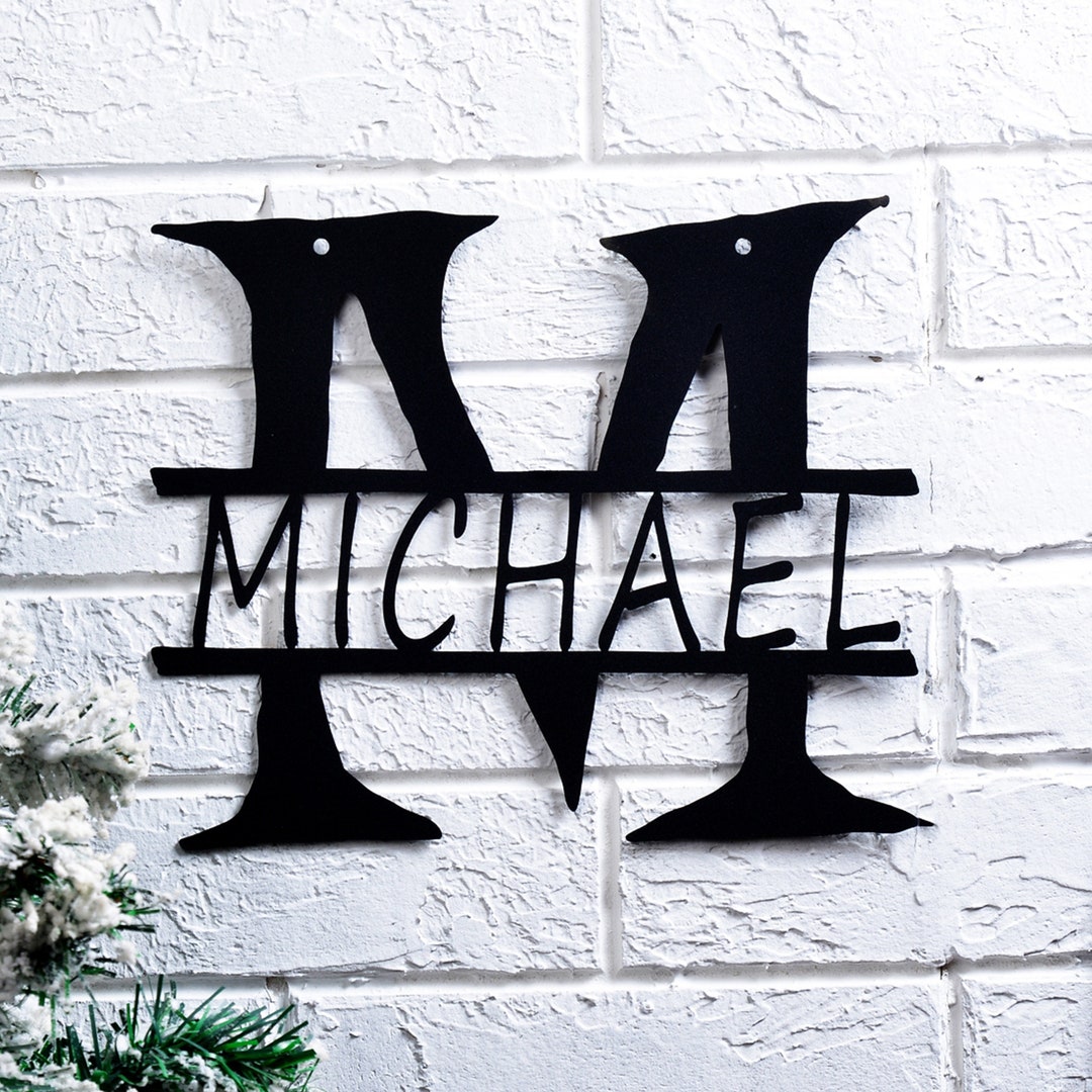 Personalized Metal Last Name Sign: Custom Family Name Monogram - Etsy UK