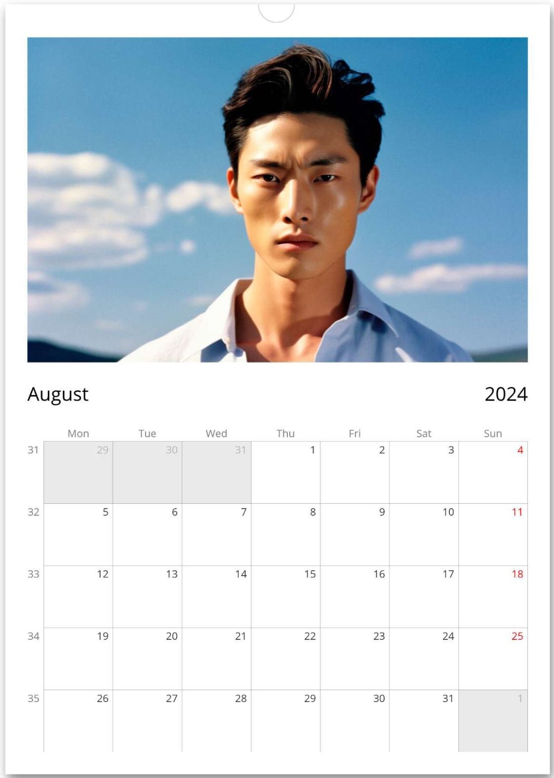 2024 Wall Calendar: Just Korean, Size A3, Gift for Her, Birthday ...