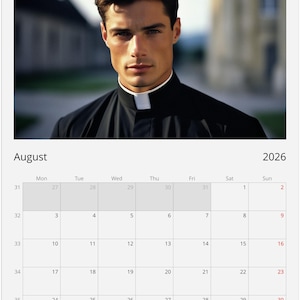 2026 Calendario Romano Wall Calendar | Hot Priests | Size A3, Ledger ...