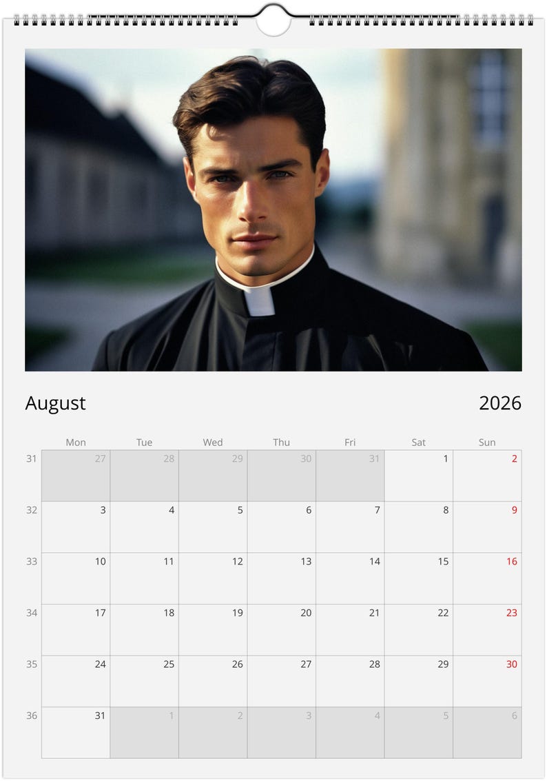 Calendario Romano Hot Priests 2026 Wall Calendar: Size A3, Ledger ...
