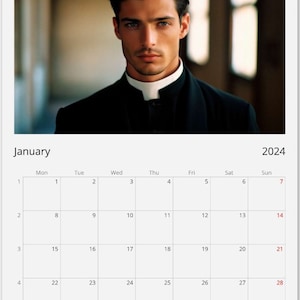 Calendario Romano Wall Calendar 2024 Hot Priest Calendar Gift Idea Gift ...