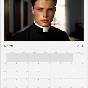 2026 Calendario Romano Wall Calendar | Hot Priests | Size A3, Ledger ...
