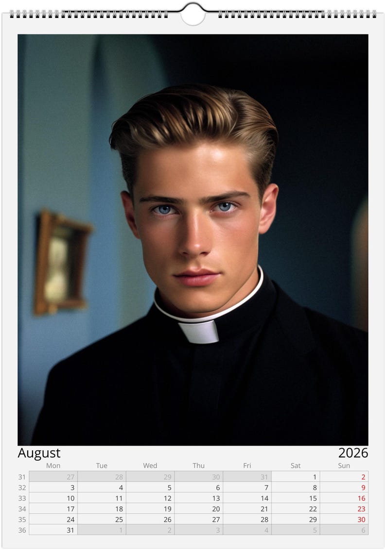 2026 Calendario Romano Wall Calendar | Hot Priests | Size A3, Ledger ...