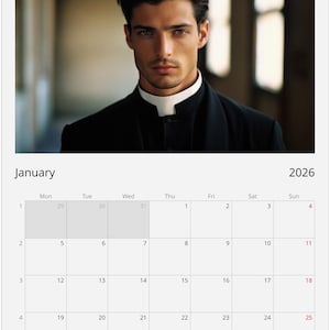 Calendario Romano Hot Priests 2026 Wall Calendar: Size A3, Ledger ...