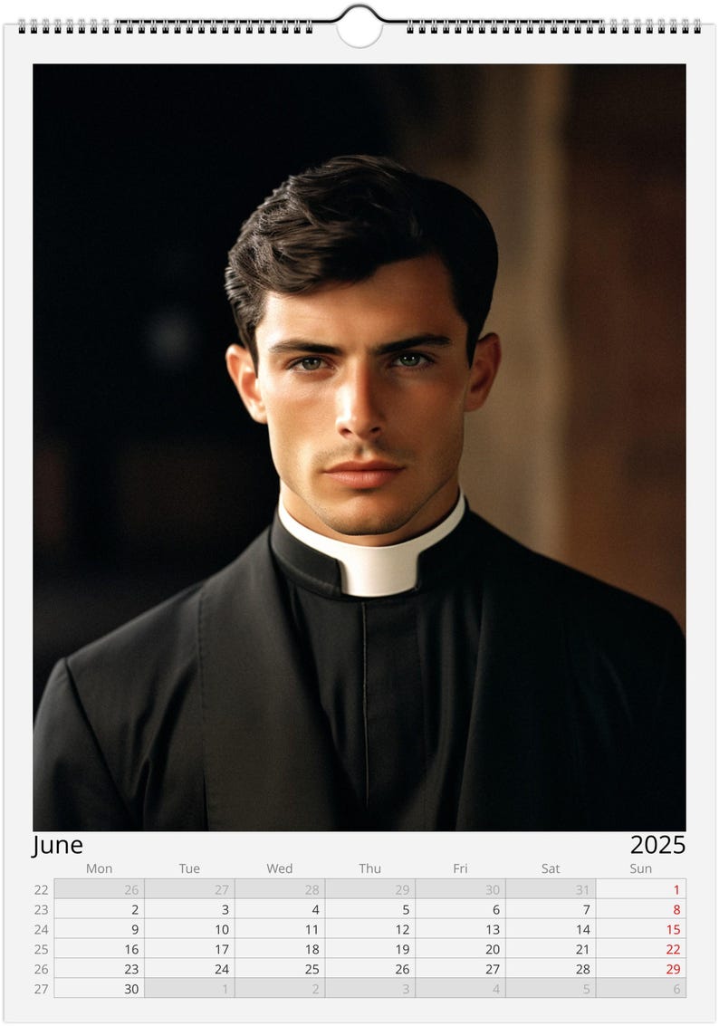 Calendario Romano Wall Calendar 2025 | Hot Priest Calendar | Gift Idea ...