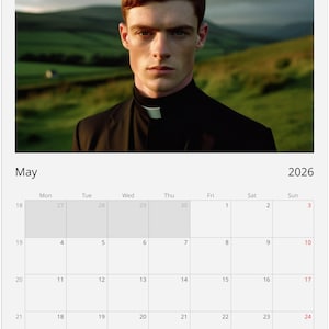 2026 Calendario Romano Wall Calendar | Hot Priests | Size A3, Ledger ...
