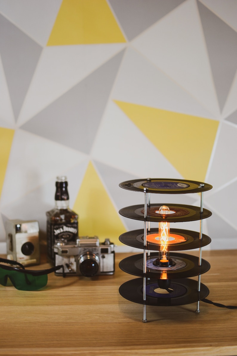 Vintage Lamp Vinyl Record Bedside Lamp Retro Lamp Desk - Etsy