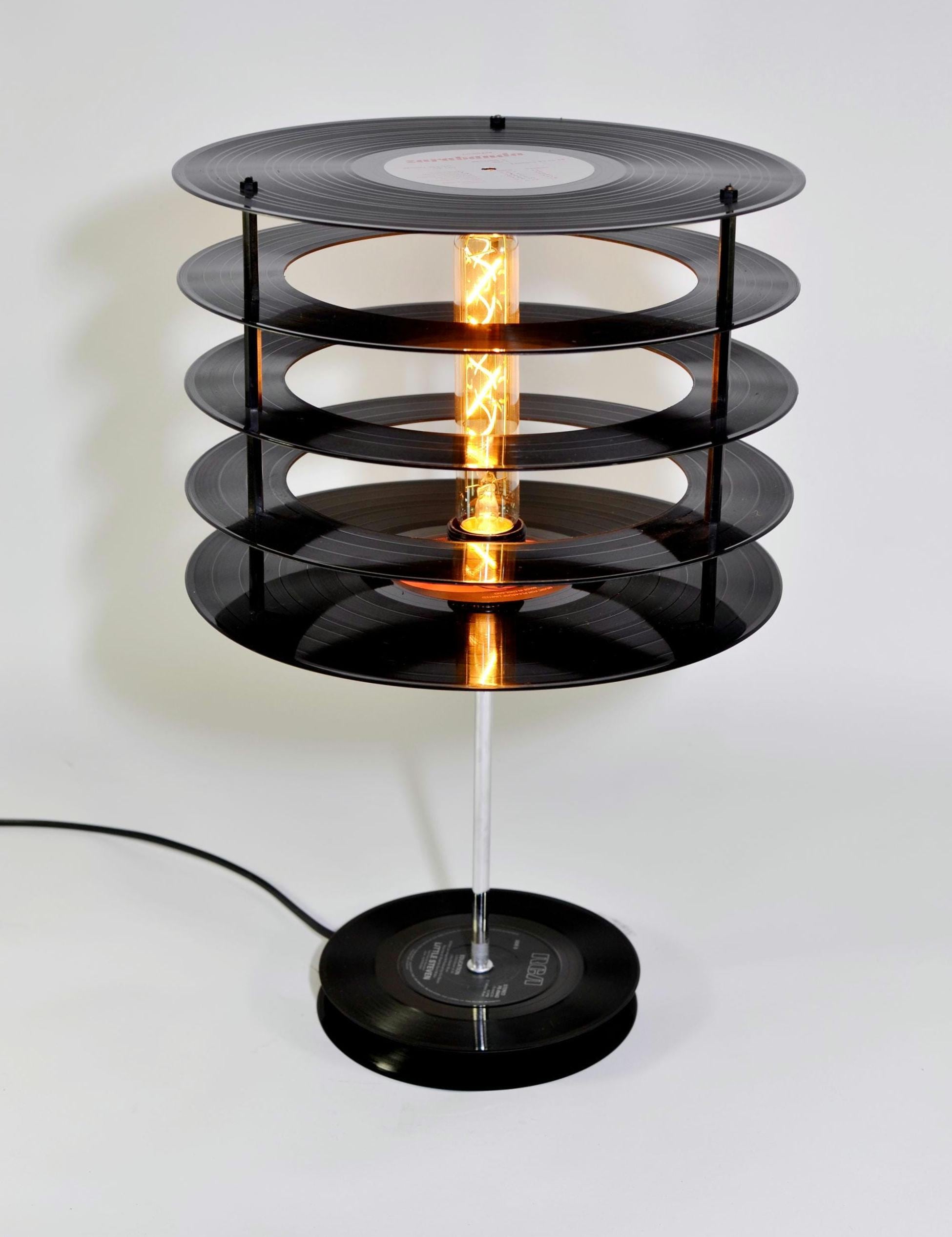 Upcycled Vinyl Record Table Lamp: Retro Home Decor - Etsy