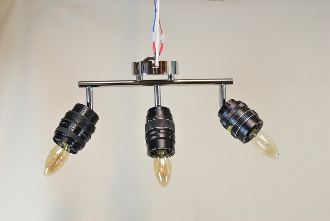 Ceiling Lenses Lights - 3 Light Hanging Ceiling - Vintage Camera ...