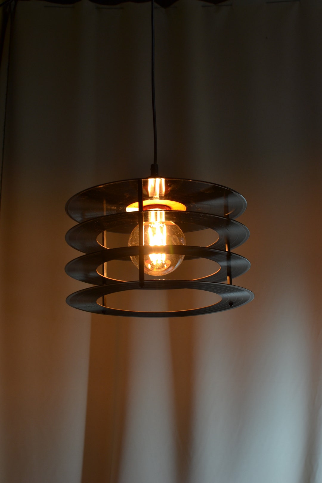 Vinyl Record Ceiling Lamp: Upcycled Art Deco Pendant Light - Etsy