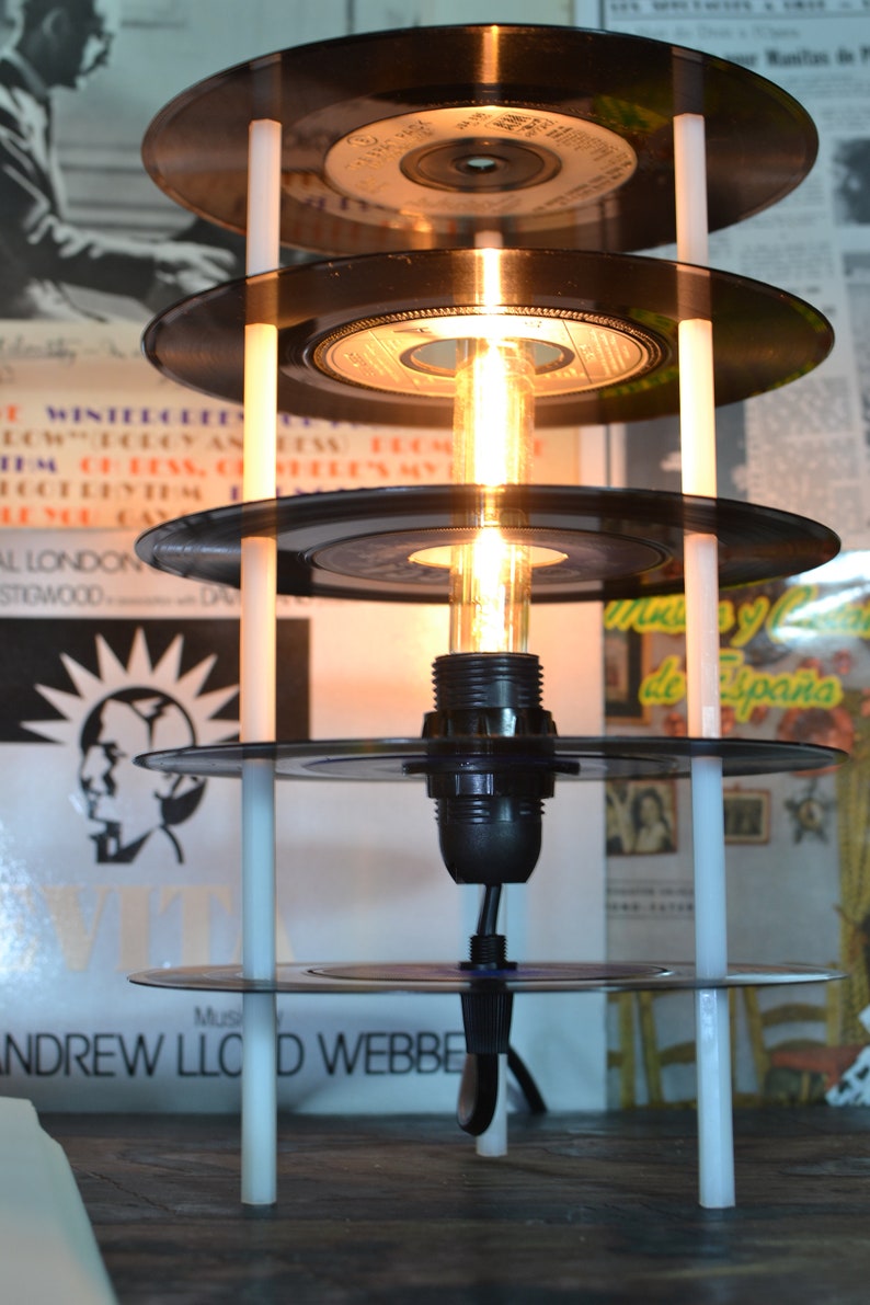 Vintage Lamp Vinyl Record Bedside Lamp Retro Lamp Desk - Etsy