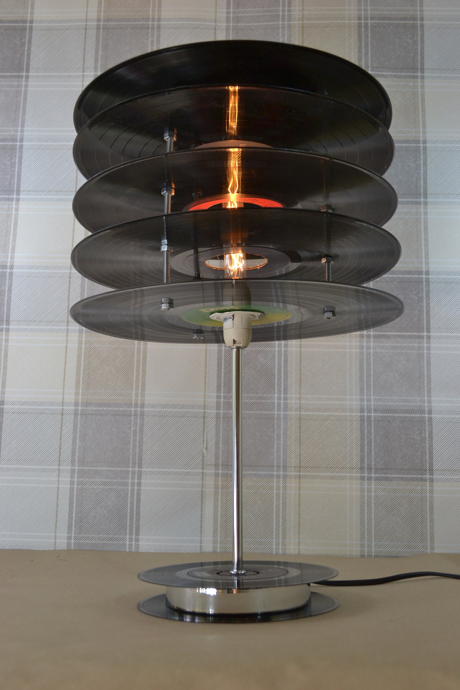 Lamp Vinyl Record Artdeco Bedside Lamp Retro Lamp Desk - Etsy