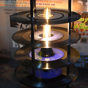Upcycled Vinyl Record Lamp: Retro Art Deco Table Lamp - Etsy