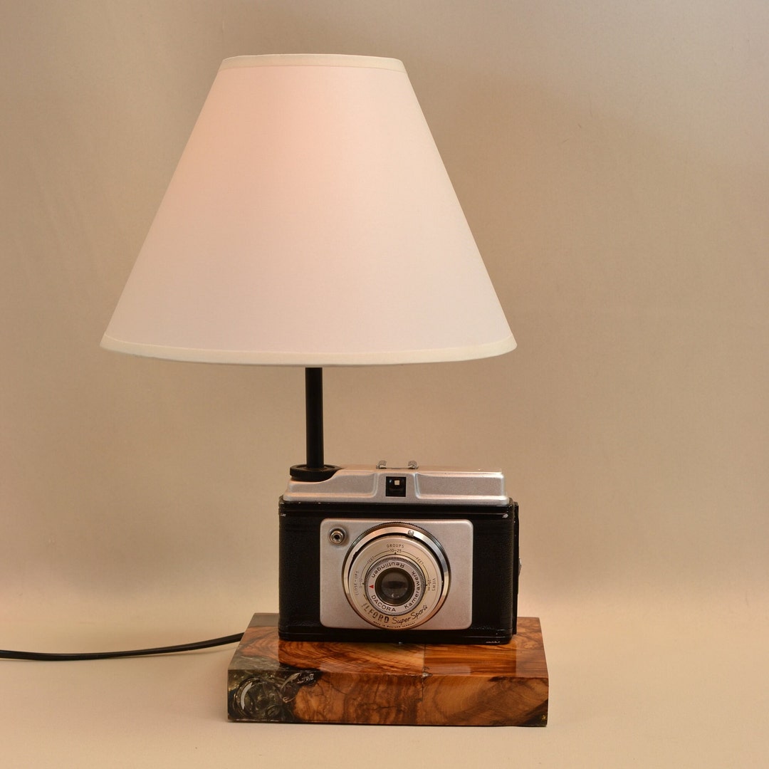 Vintage Lamp Camera - Bedside Lamp - Retro Lamp - Desk Lamp - Table ...