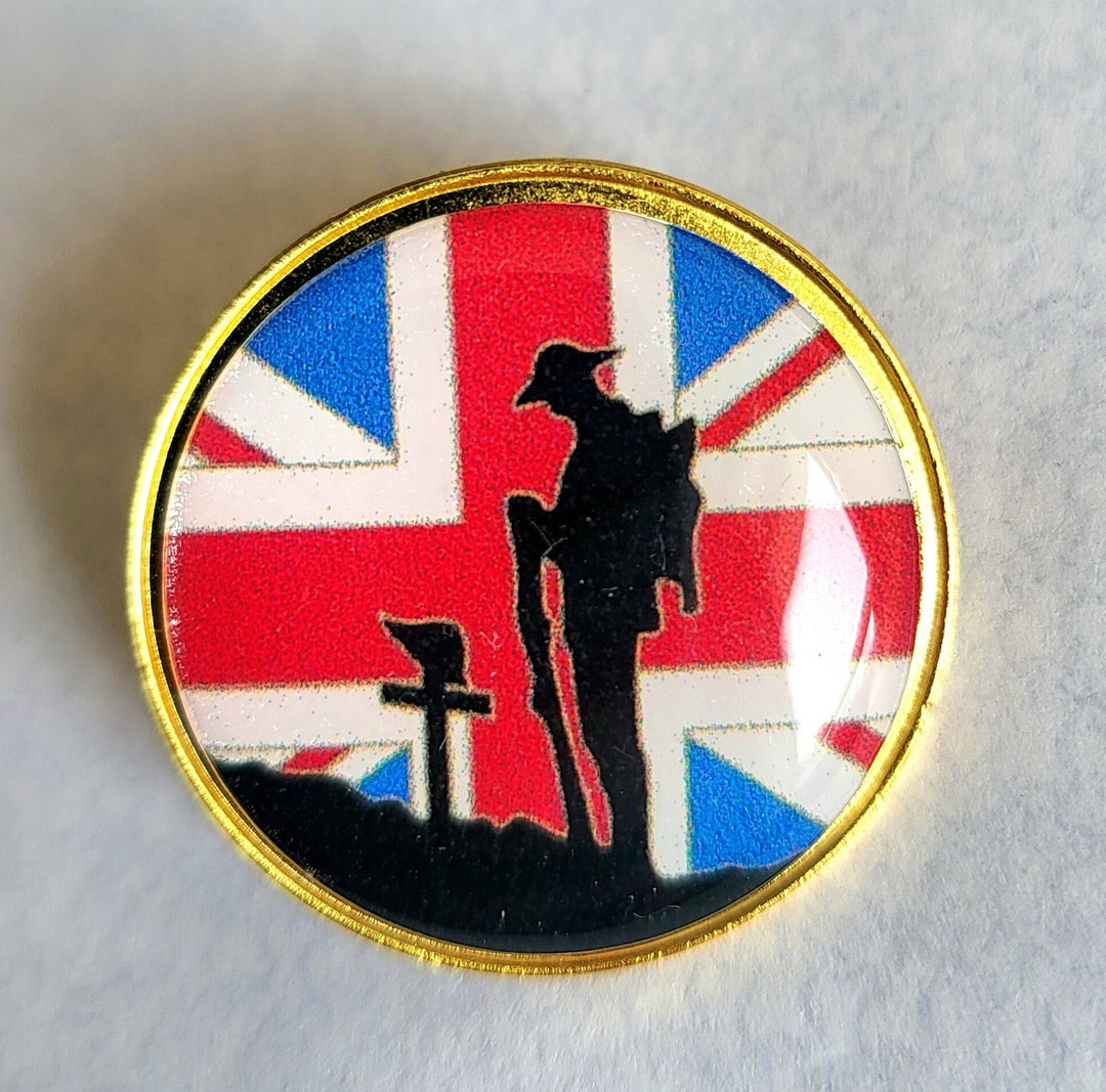 Lest We Forget Union Jack Lapel Pin Badge Remembrance Poppy Day 25mm ...