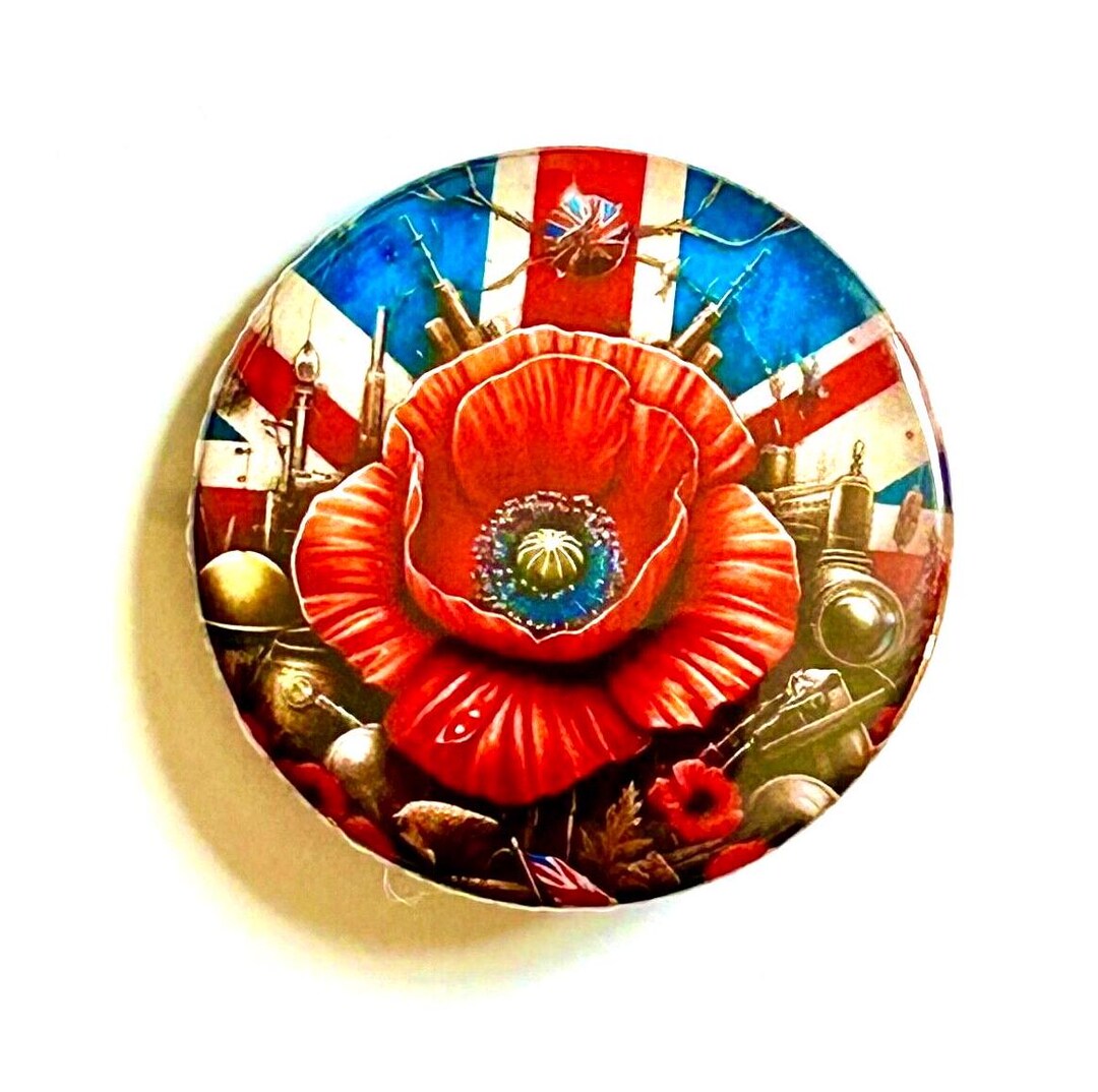 Union Jack Poppy Brooch: Lest We Forget Remembrance Day Badge (38mm) - Etsy