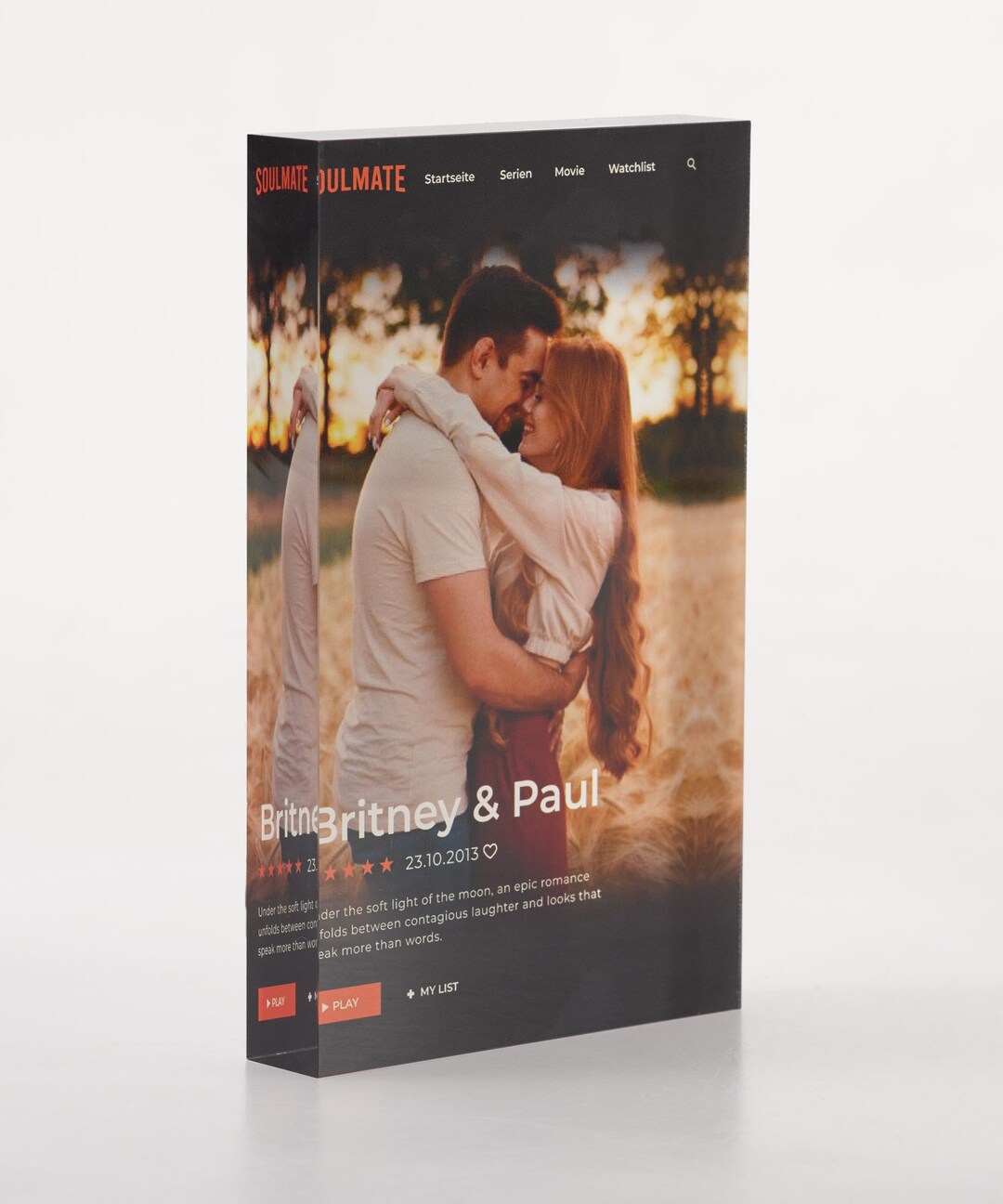 Personalized Acrylic Photo Frame Block Custom Couples Netflix Movie ...