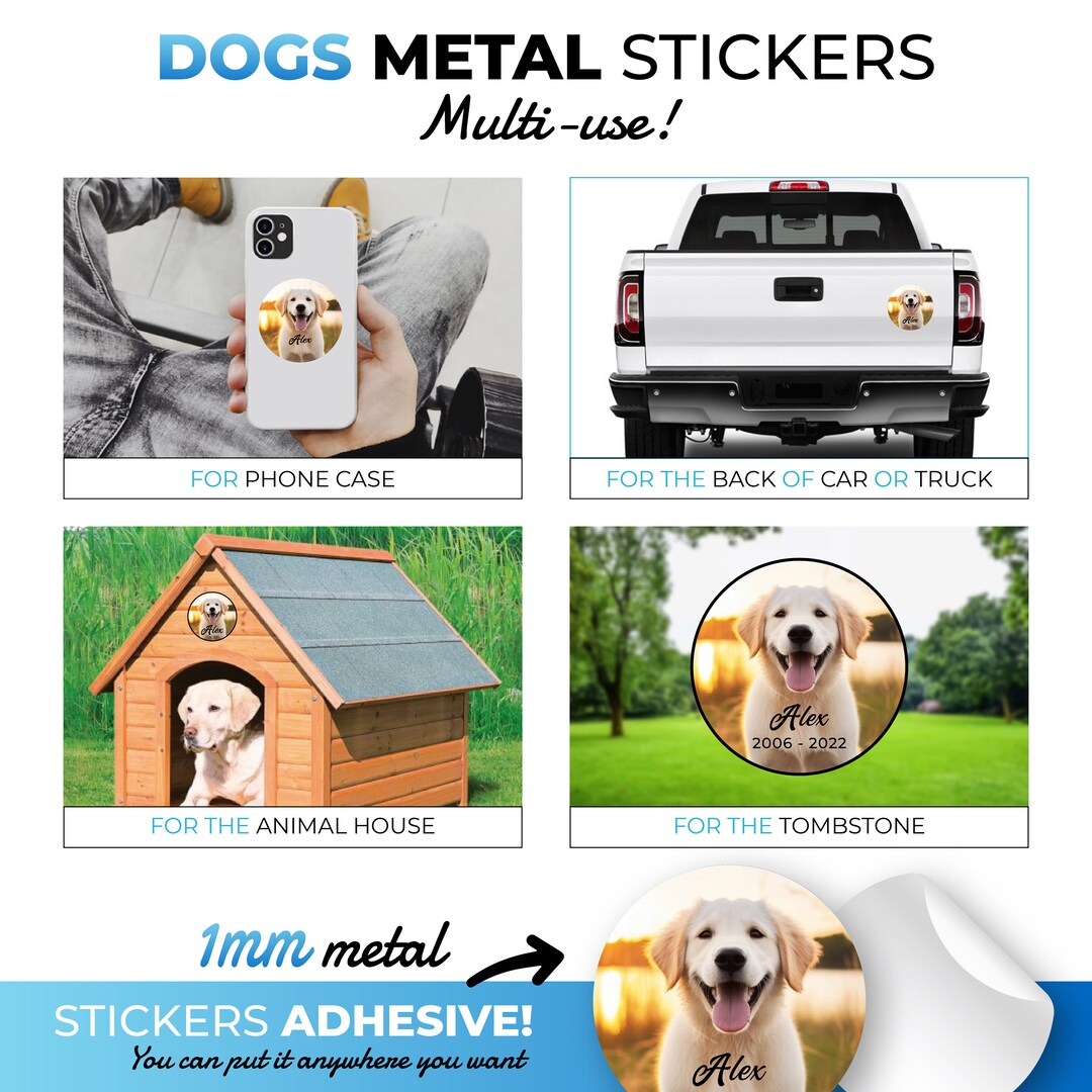 Metal Custom Stickers Dogs / Animals / Cats / Pets / Bear / Fish ...