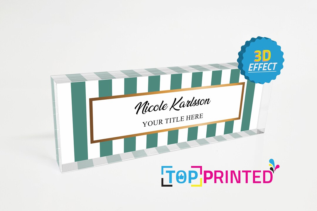 Personalized Acrylic Name Plate, Business Card Holder Desk, Custom Name ...