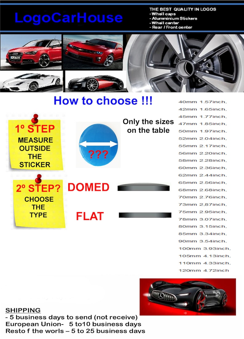 Metal Stickers - Car Wheel Center Cap Stickers - Set of 4 - LIMITED ...