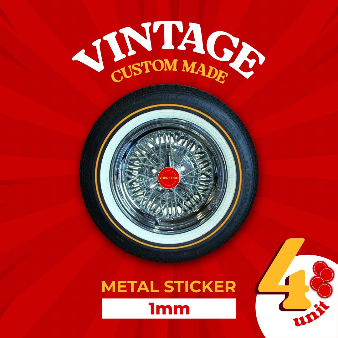 Metal Stickers Custom Car / Wheels Center Cap Logo Badge Decal (4pcs ...