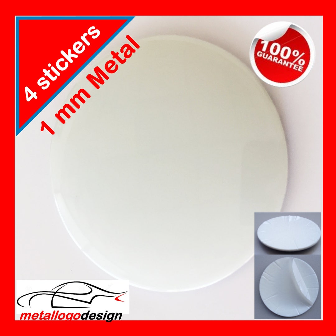 Metal Stickers - Car Wheel Center Cap Stickers - Set of 4 - ALL WHITE ...