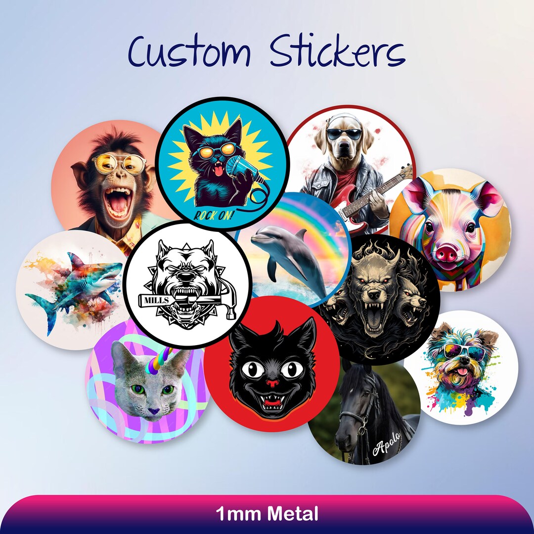 Metal Custom Stickers Art Design Animals / Cats / Dogs / Pets / Horse ...
