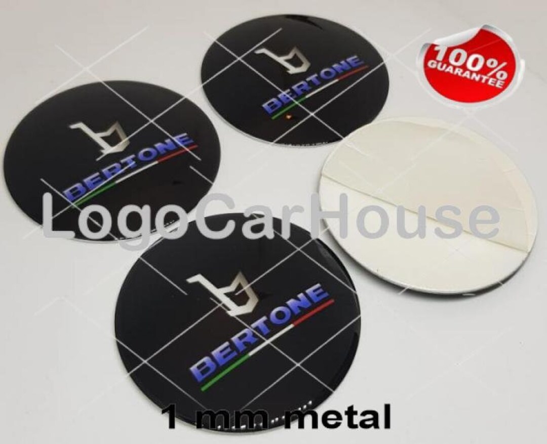 Metal Stickers - Car Wheel Center Cap Stickers - Set of 4 - Bertone S9 ...