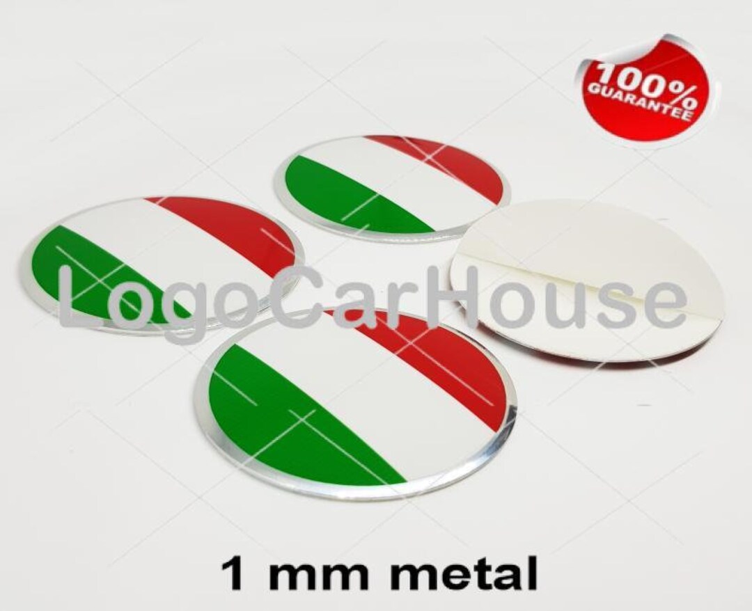 Metal Stickers - Car Wheel Center Cap Stickers - Set of 4 - ITALY FLAG ...