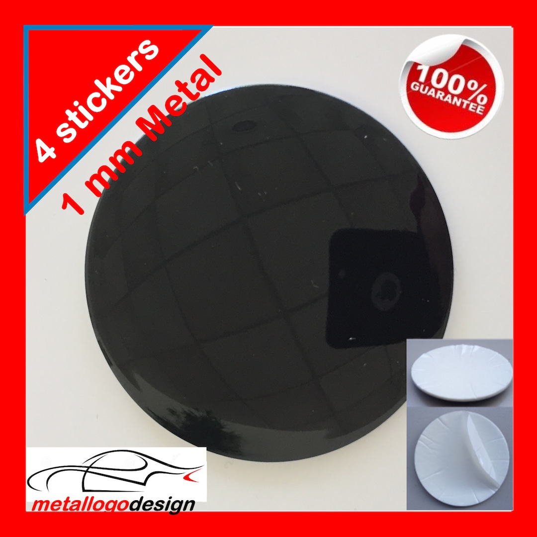Metal Stickers - Car Wheel Center Cap Stickers - Set of 4 - ALL BLACK ...