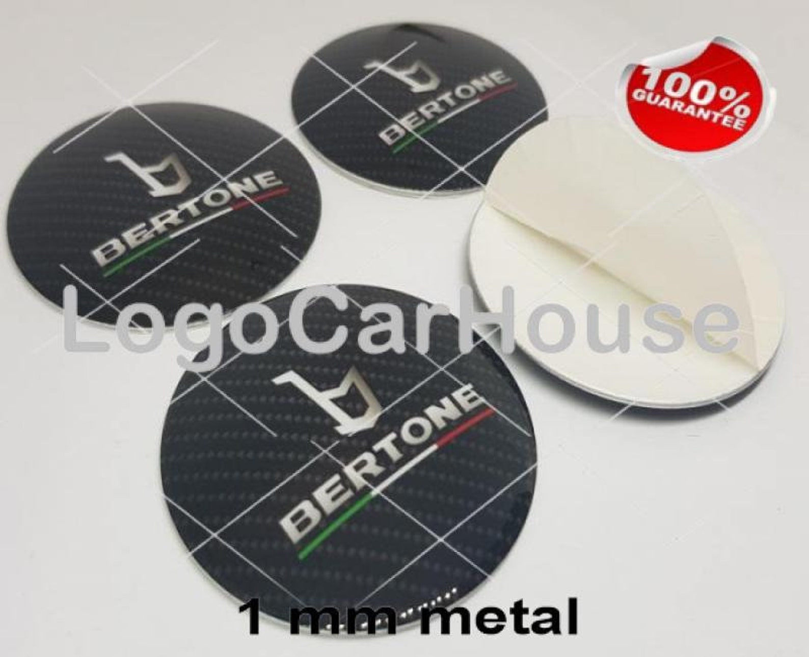 Metal Stickers - Car Wheel Center Cap Stickers - Set of 4 - Bertone S11 ...