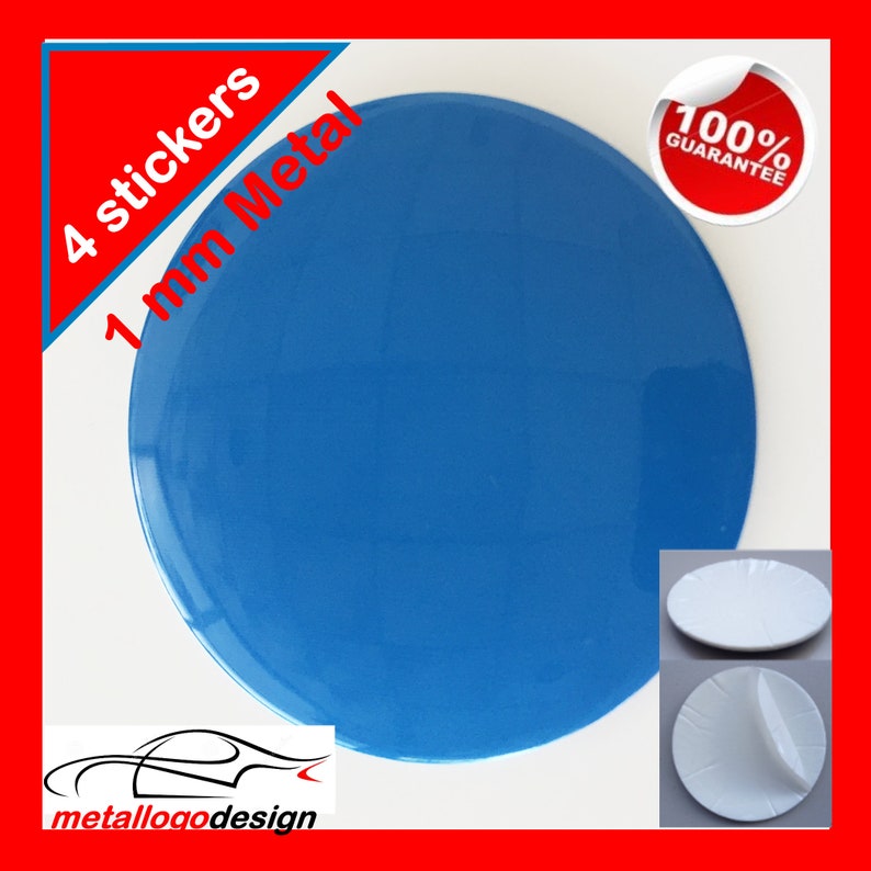 Metal Stickers - Car Wheel Center Cap Stickers - Set of 4 - ALL BLUE ...