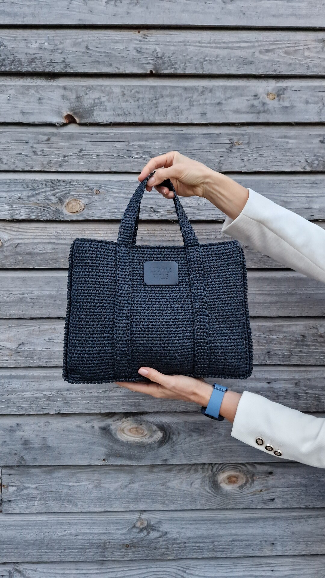 Everyday Black Raffia Bag - Etsy