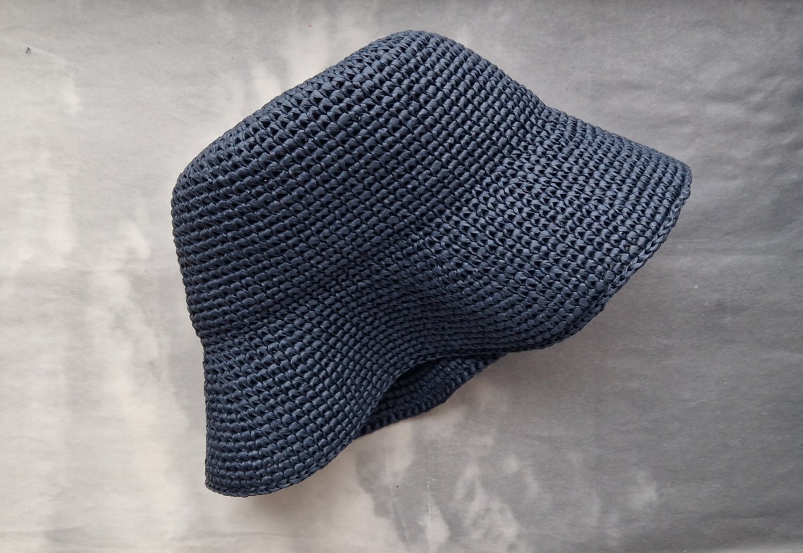 Black Raffia Hat - Etsy